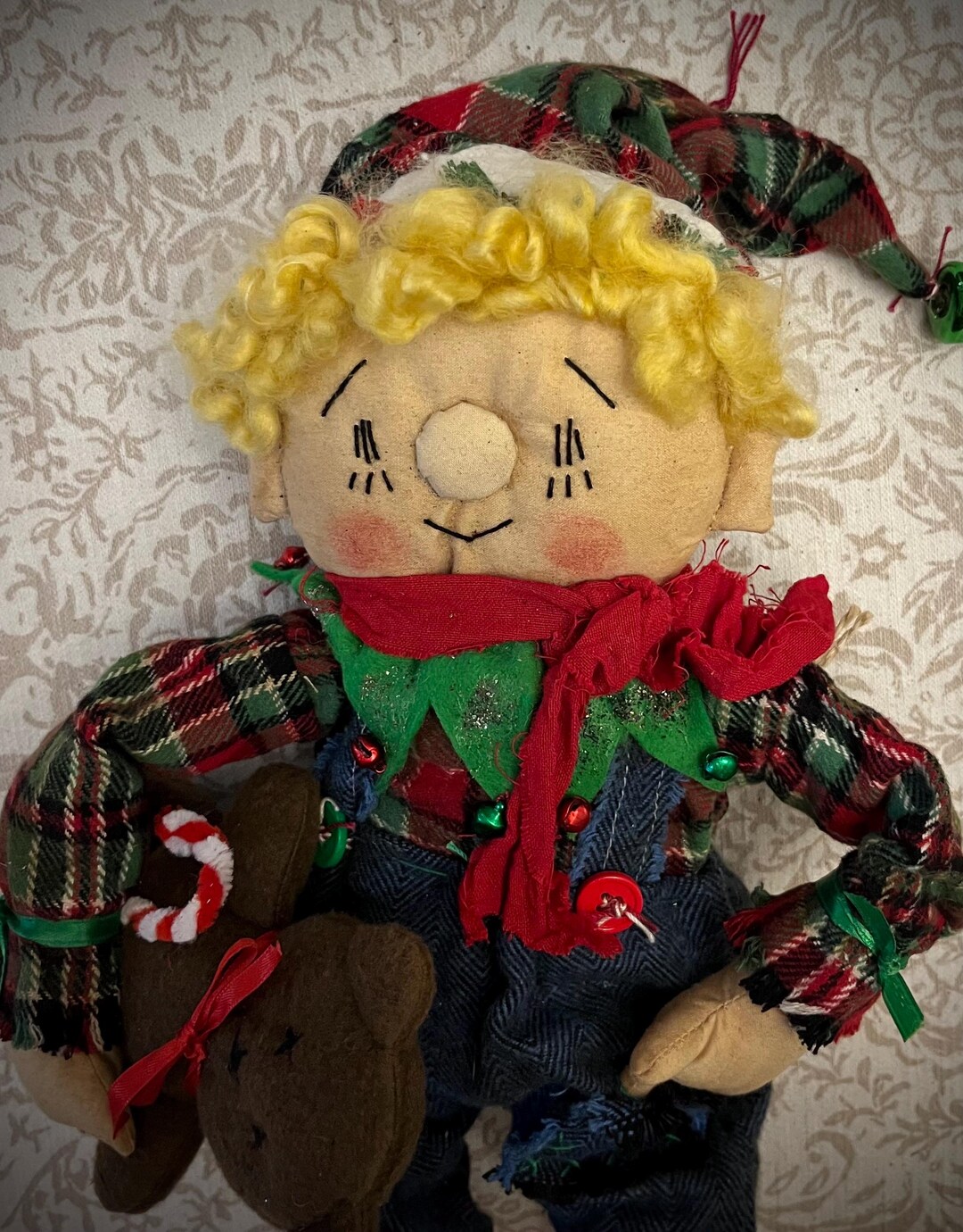 Twinkle Toes Elf Primitive Folk Art Plush Decoration Handmade - Etsy