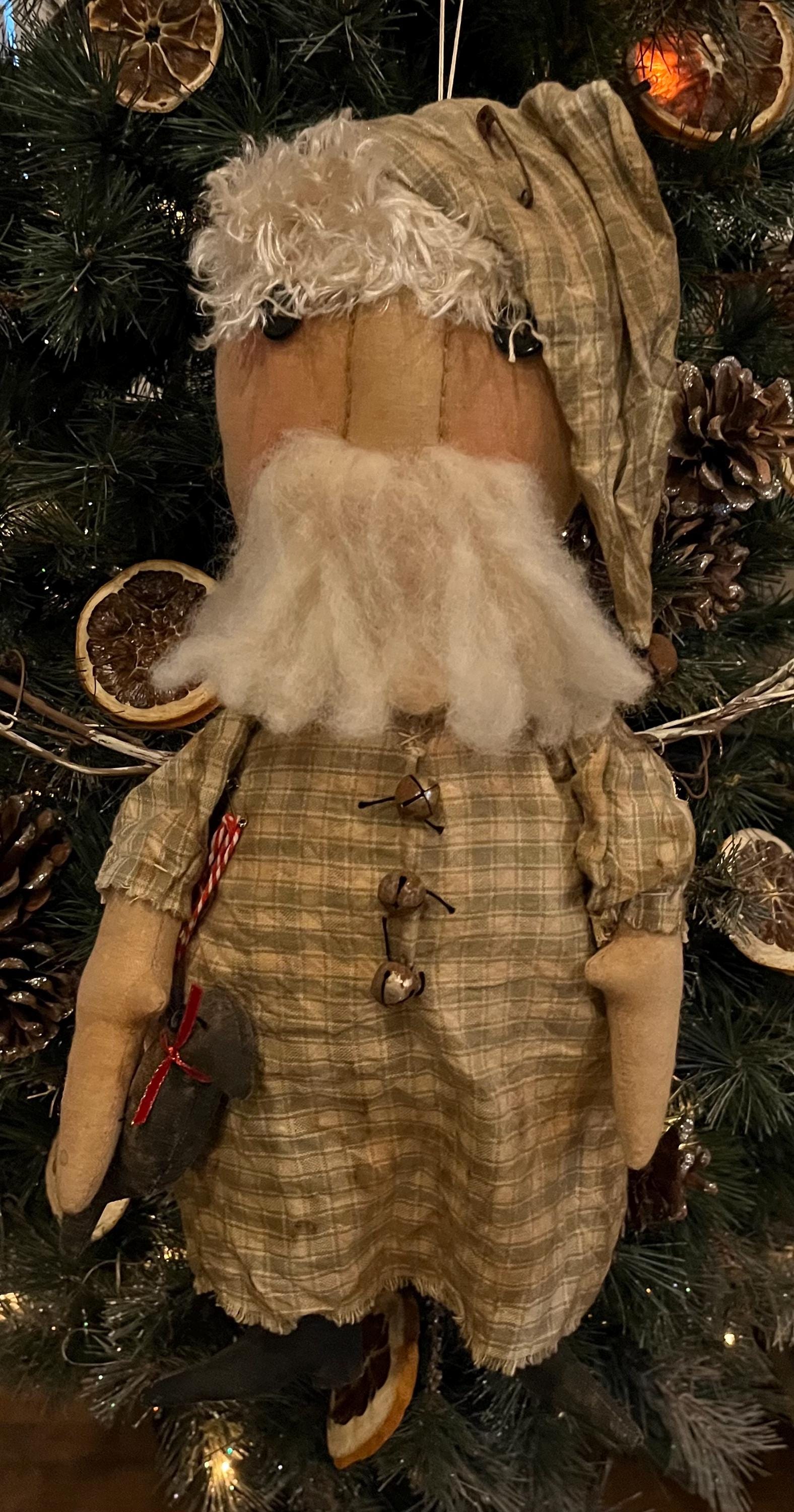 Santa Primitive Folk Art Christmas Winter Decoration Hand Made Hand ...