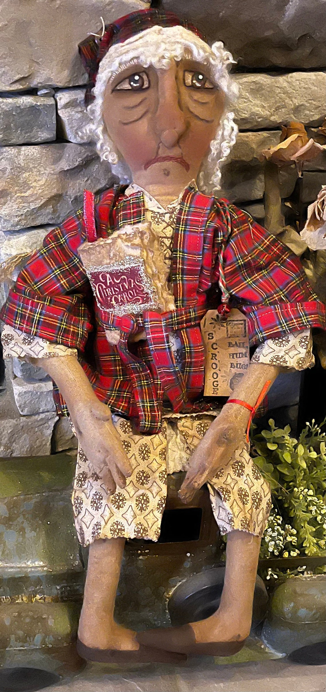 Christmas Carol Scrooge Primitive Folk Art Rustic Christmas - Etsy