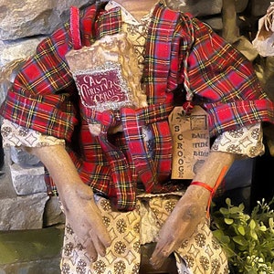 Christmas Carol Scrooge Primitive Folk Art Rustic Christmas Decoration ...