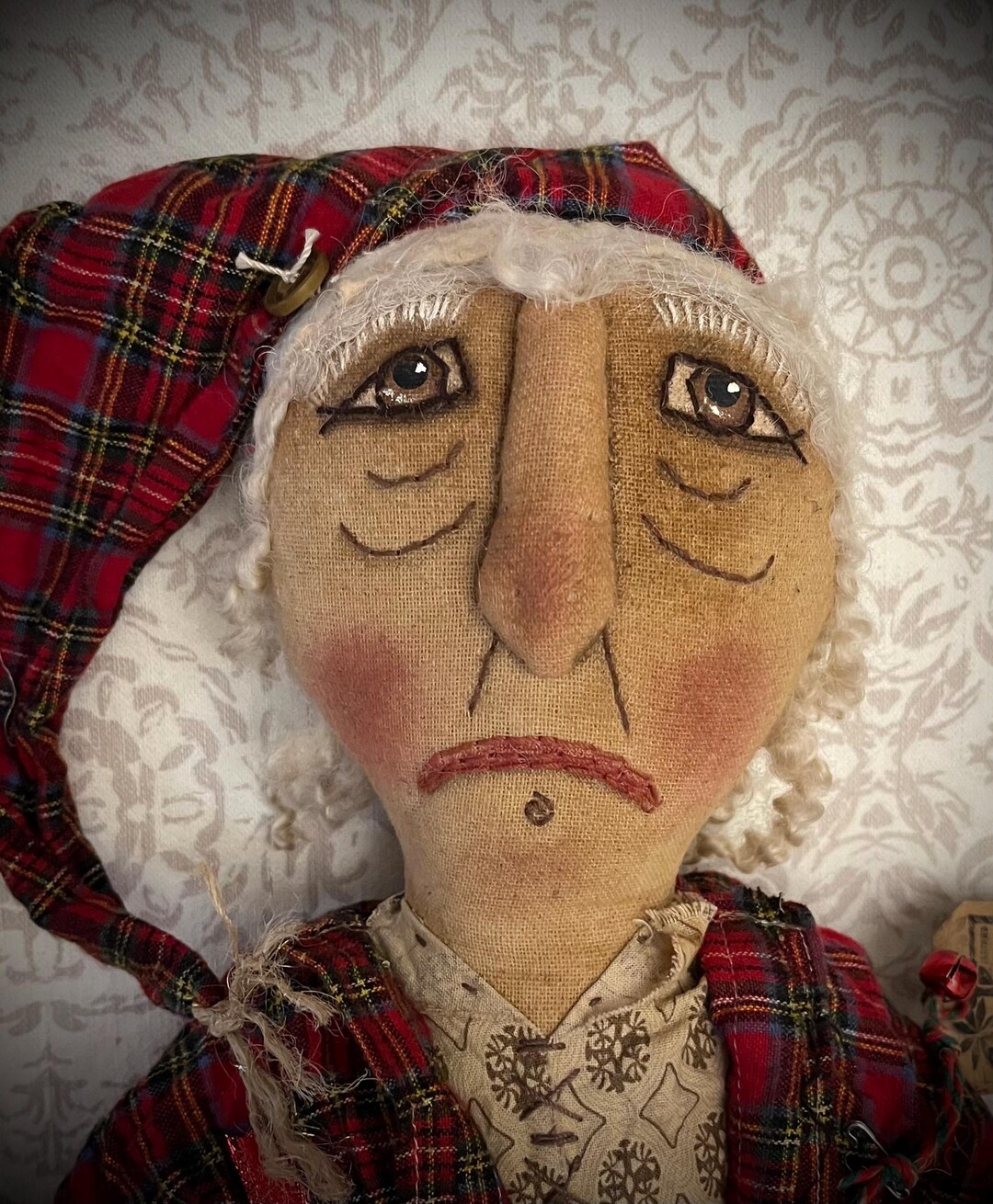 Christmas Carol Scrooge Primitive Folk Art Rustic Christmas Decoration ...