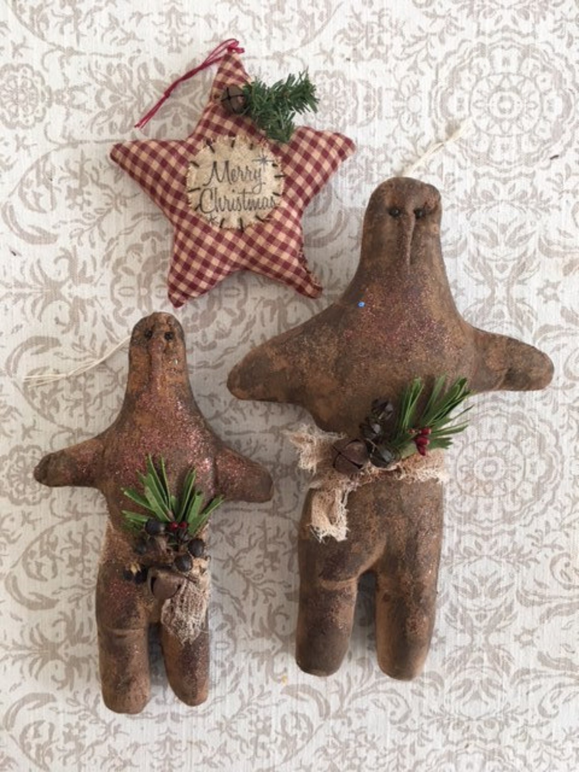 The Gingers Gingerbread Man Primitive Folk Art Christmas | Etsy