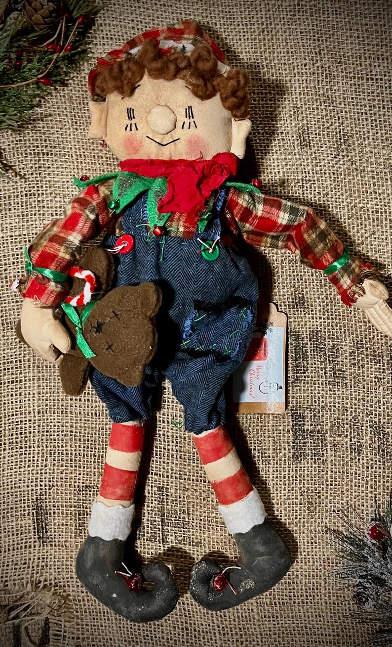 Twinkle Toes Elf Primitive Folk Art Plush Decoration Handmade - Etsy