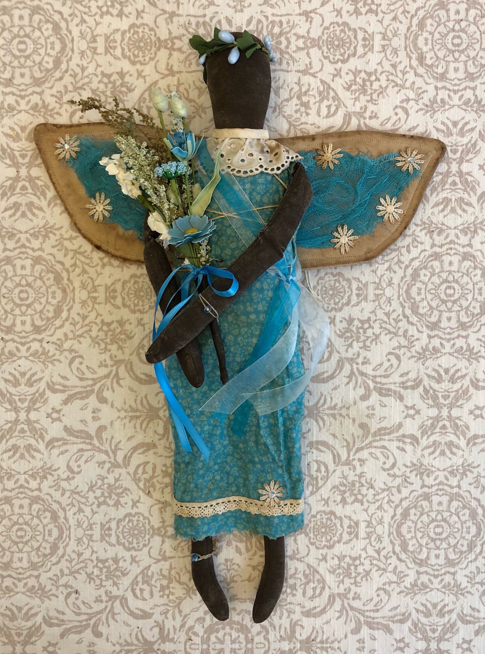 Angel Primitive Folk Art Rustic Decoration Hand Made Hand | Etsy