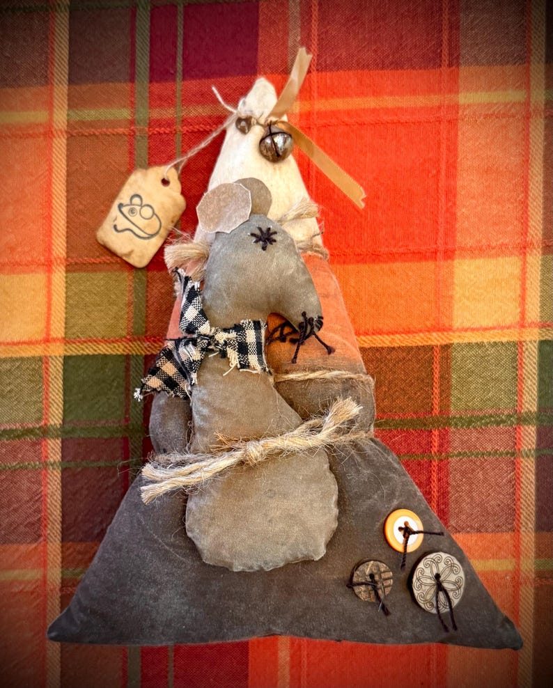 Candy Corn N Mouse Primitive Folk Art Rustic Fall Decoration Hand Made ...