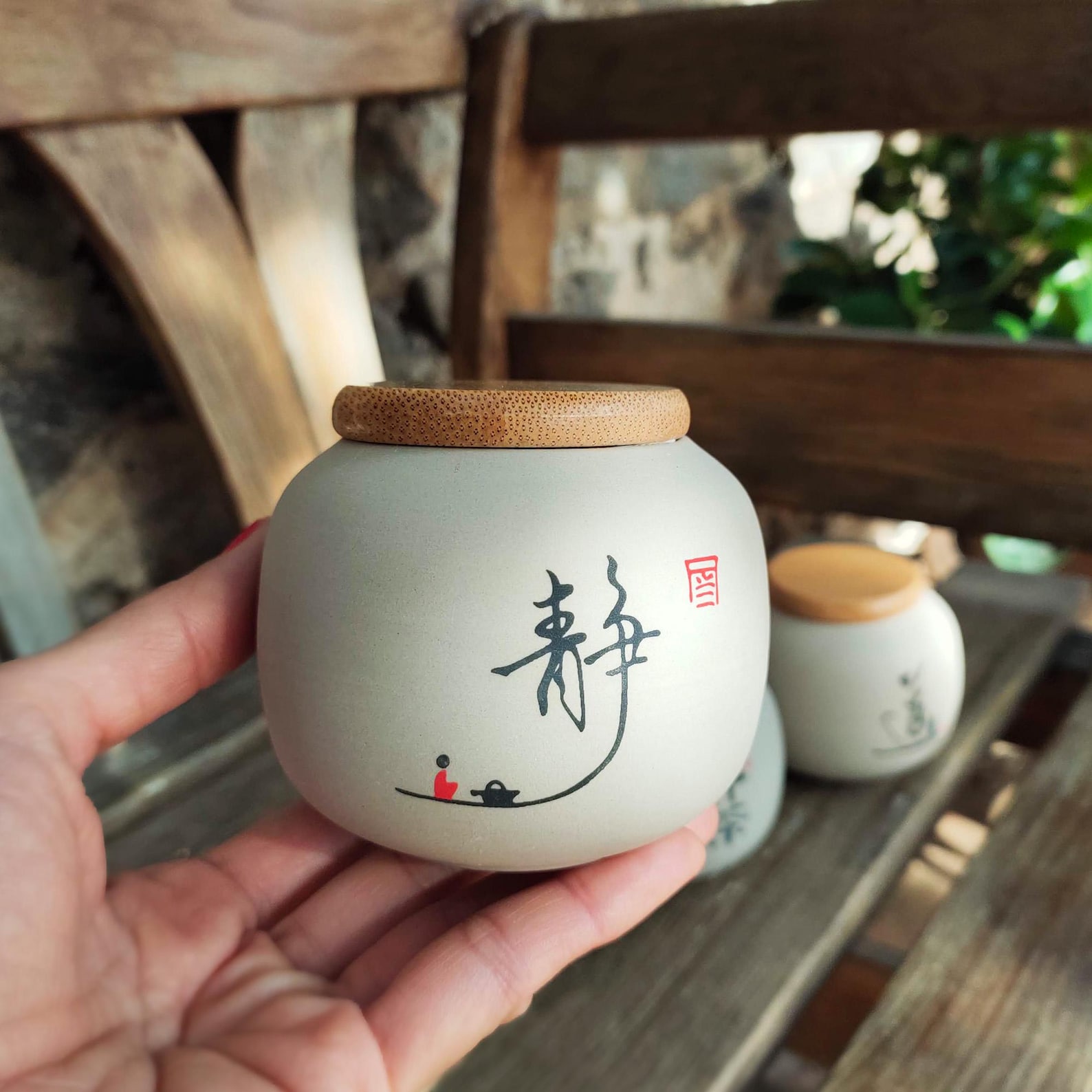 Handmade Crude Pottery Tea Container Chinese Gongfu Tea Storage Jar ...