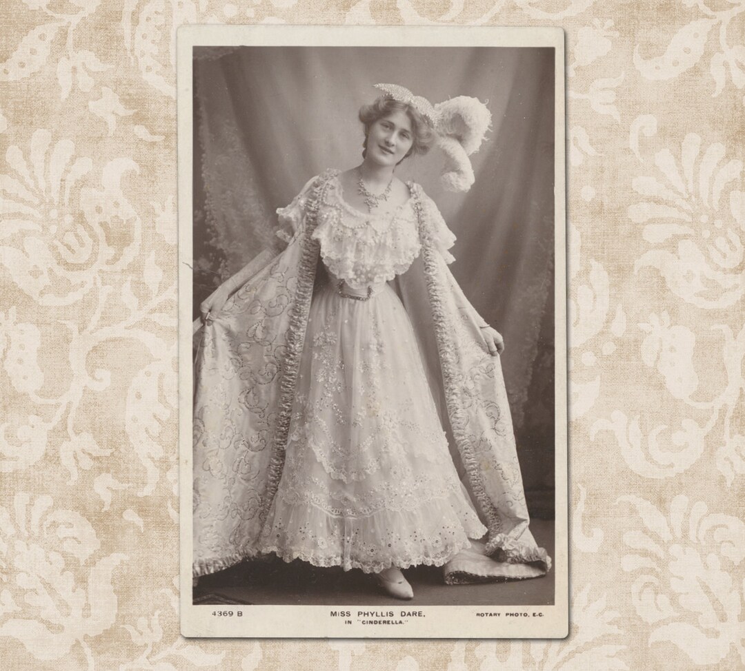 Actress Phyllis Dare in a Stunning Lace Dress - Original Vintage Edwardian Postcard From the ...