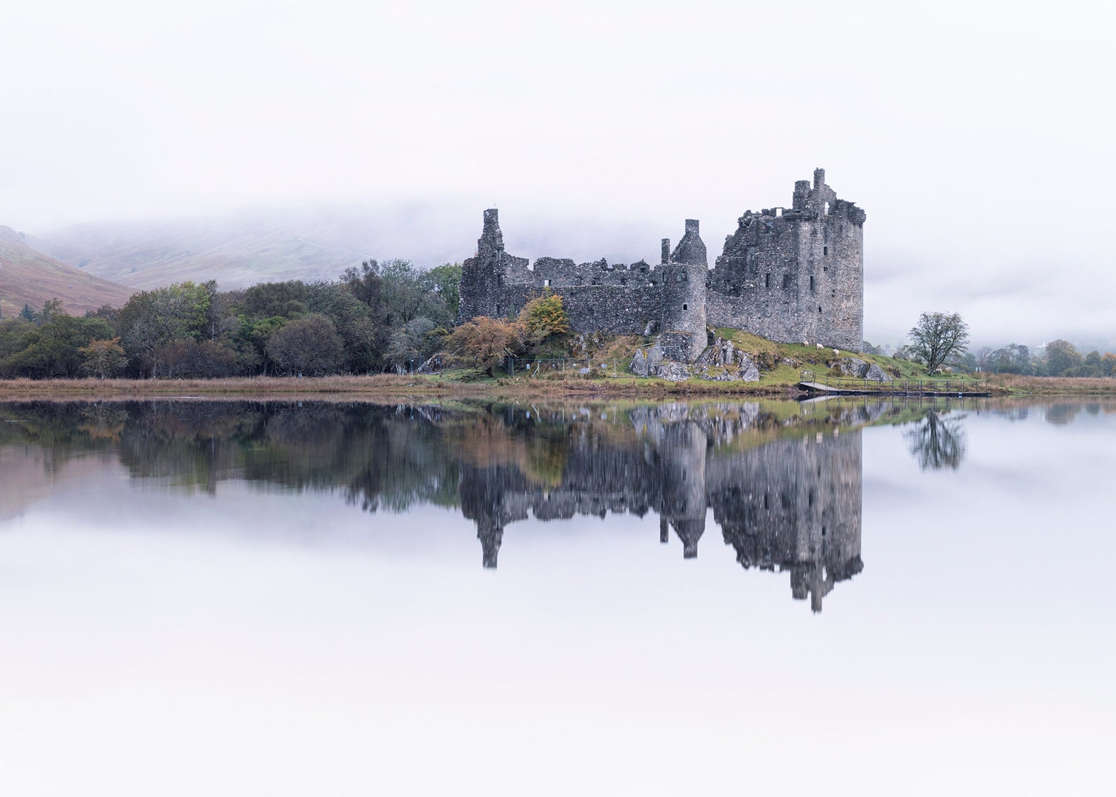 Kilchurn Castle in the Fog. Scotland Photography Print. Minimalist ...
