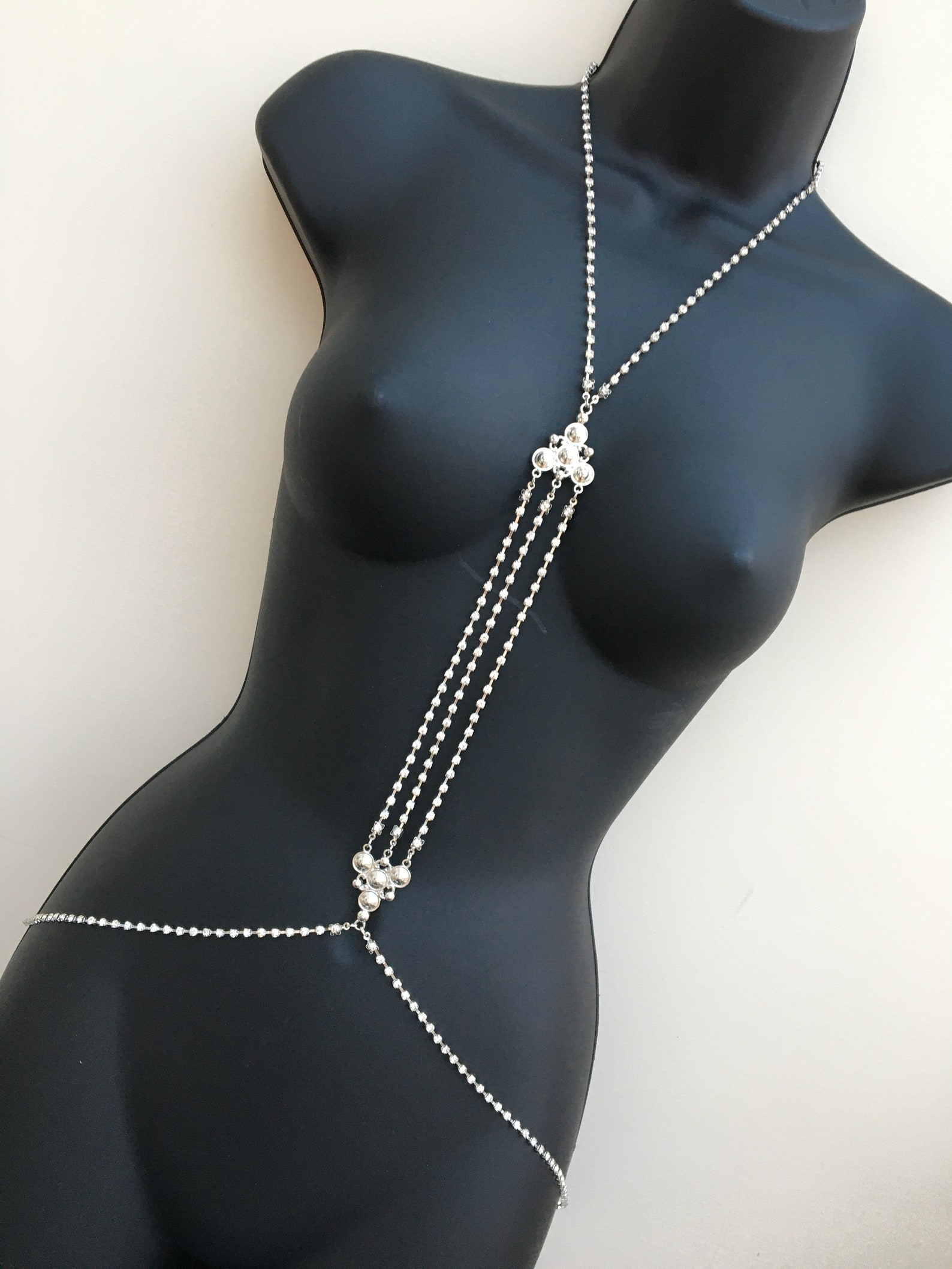 Sexy Diamante Silver Body Chain Sexy Silver Alloy Body Etsy