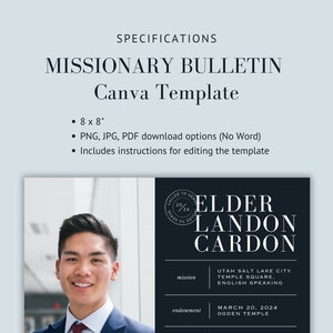 LDS Missionary Bulletin, Missionary Announcement, Missionary Flyer ...