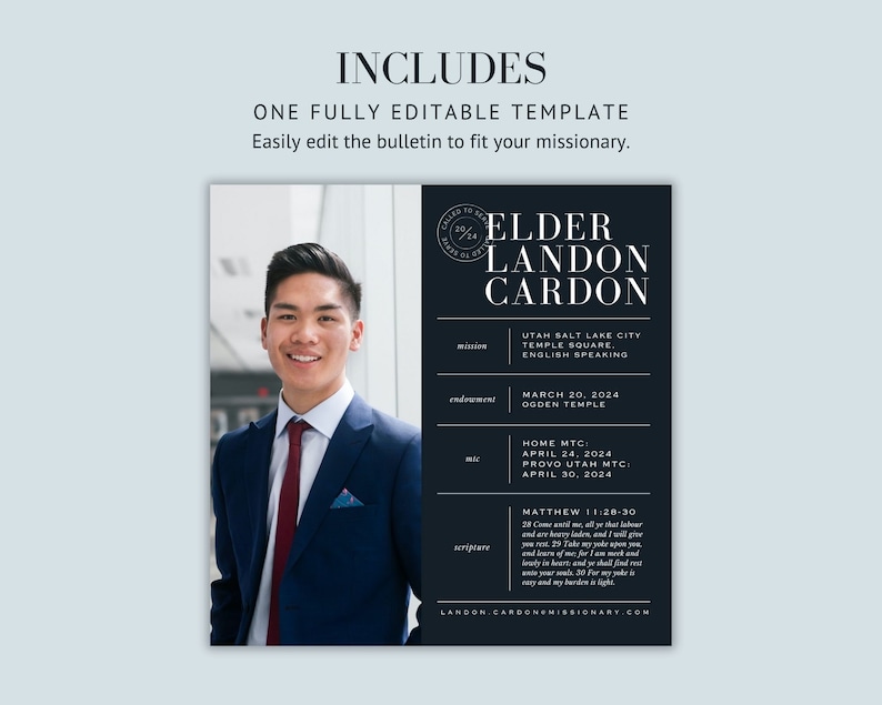 LDS Missionary Bulletin, Missionary Announcement, Missionary Flyer ...