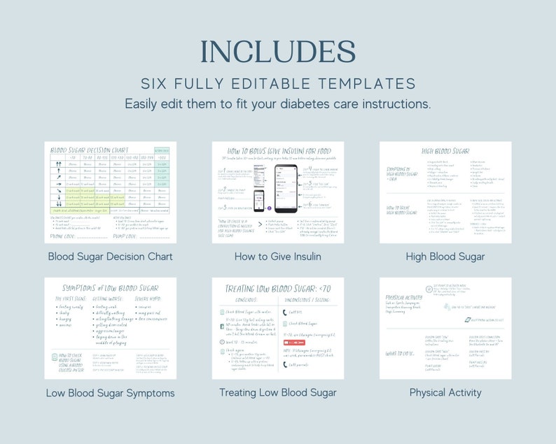 Type 1 Diabetes Caregiver Reference Cards (for Babysitters ...