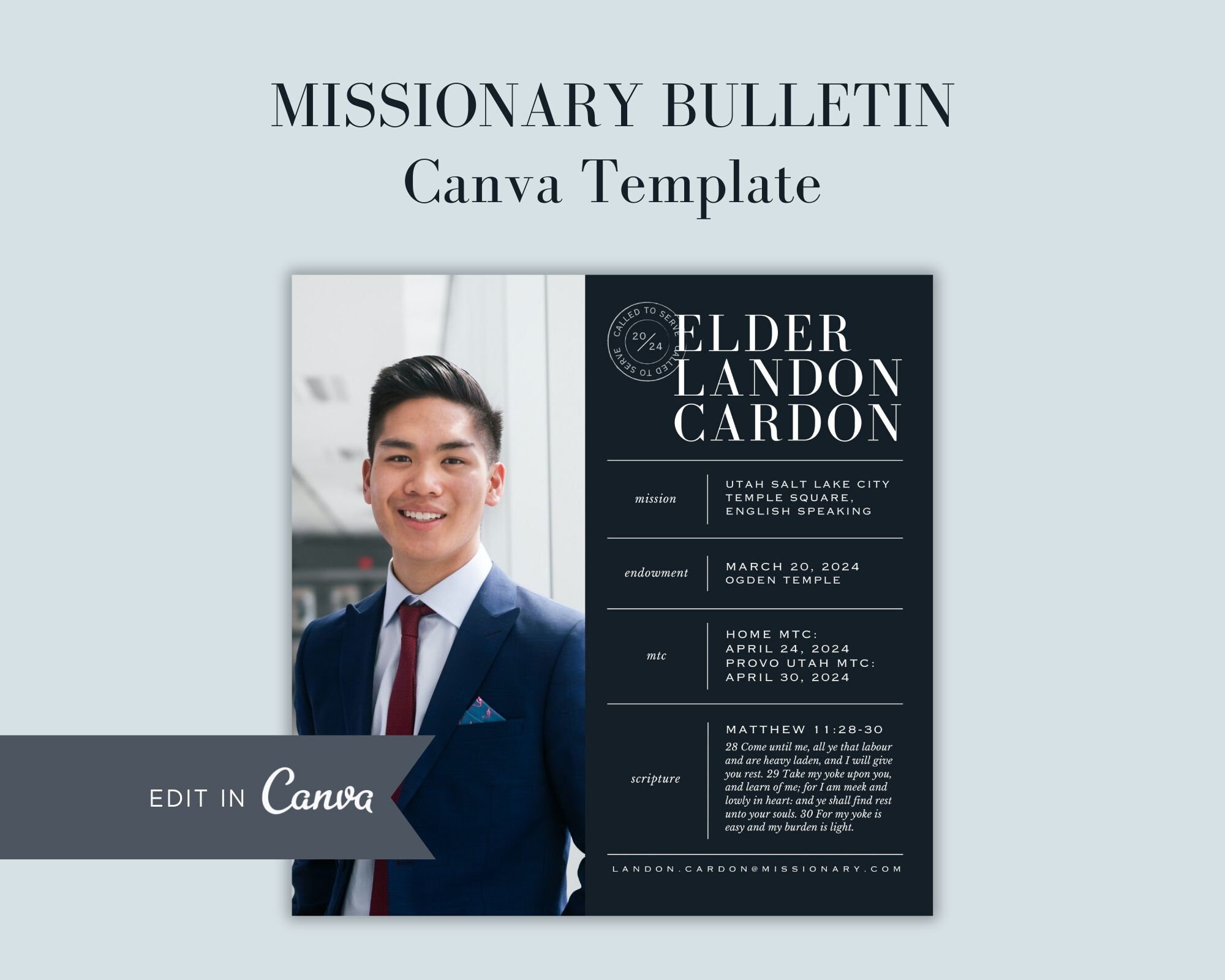 LDS Missionary Bulletin, Missionary Announcement, Missionary Flyer ...