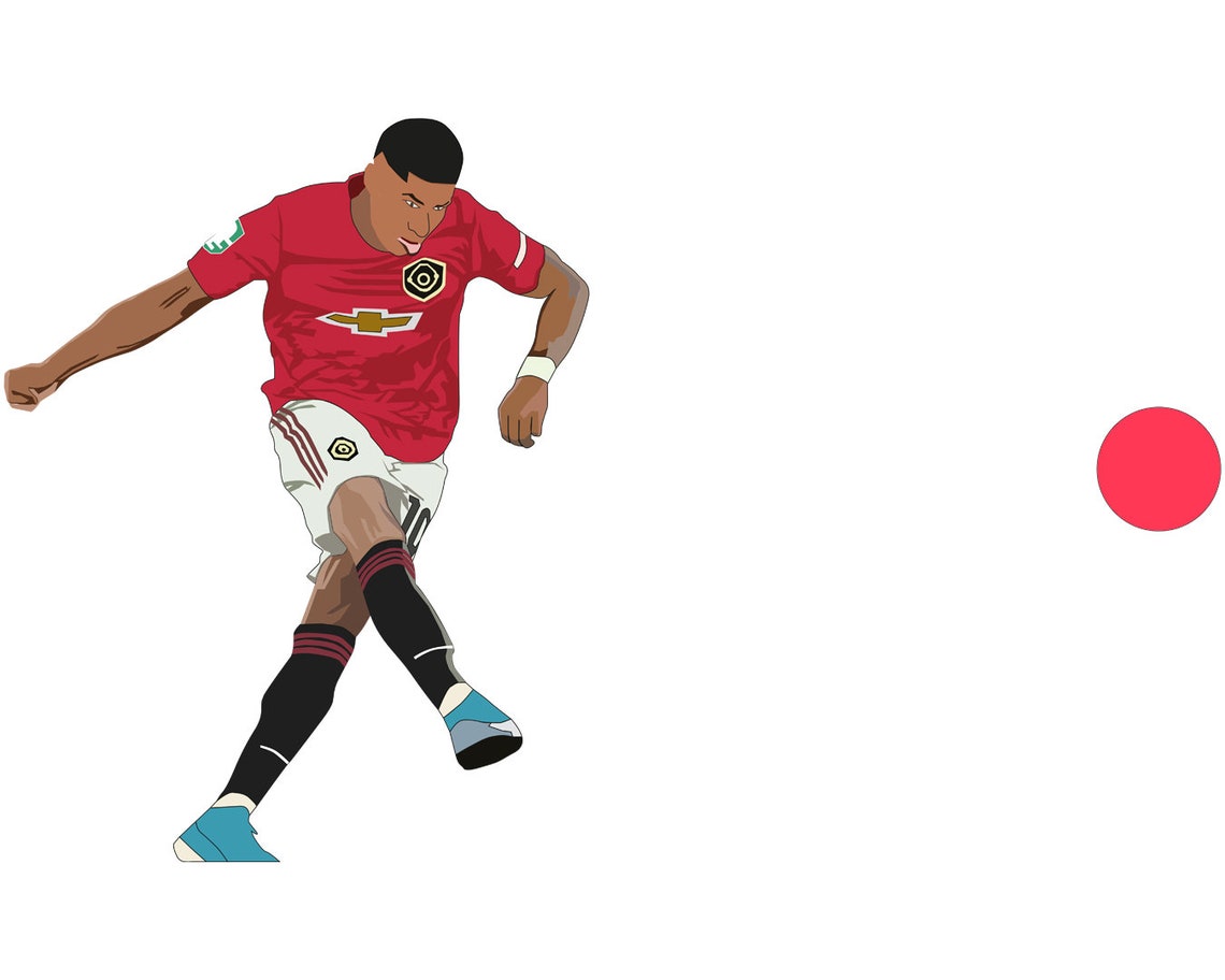 Marcus Rashford Art Print, Manchester United Poster, Man United Art ...