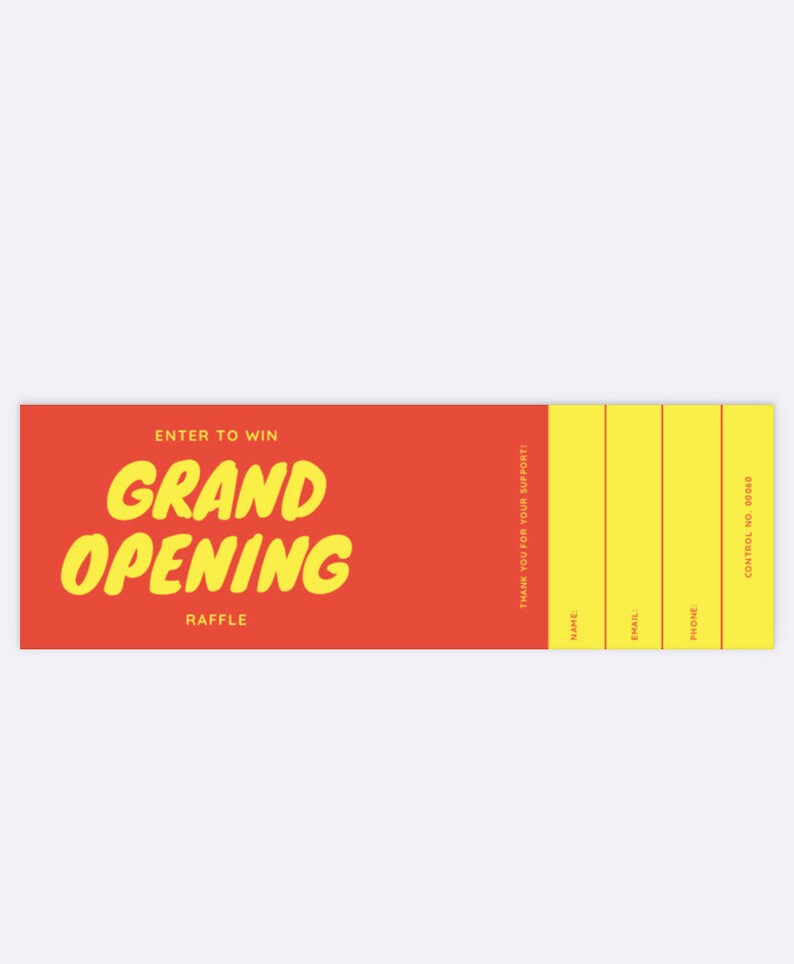 Grand Opening Raffle Ticket New Business Digital - Etsy