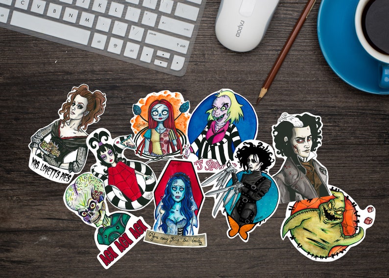TIM BURTON STICKERS | Etsy