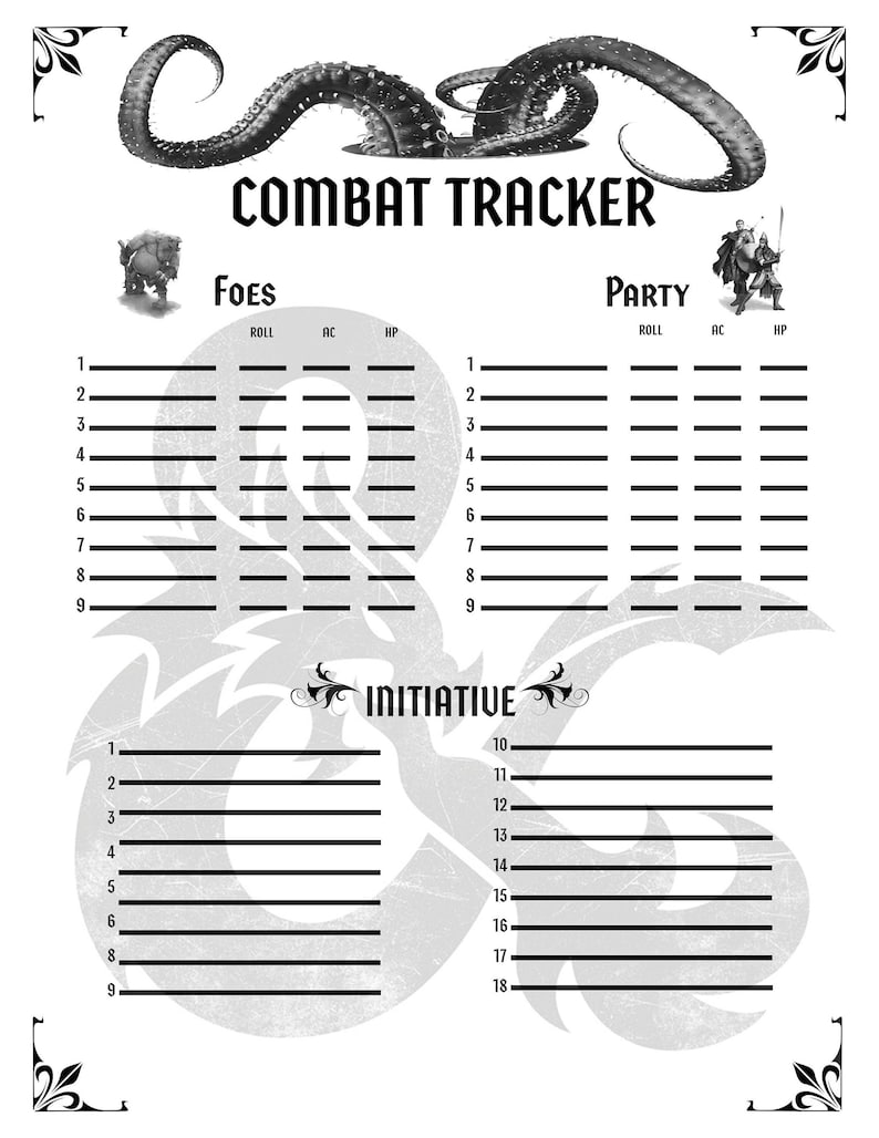 Initiative Combat Tracker - Etsy