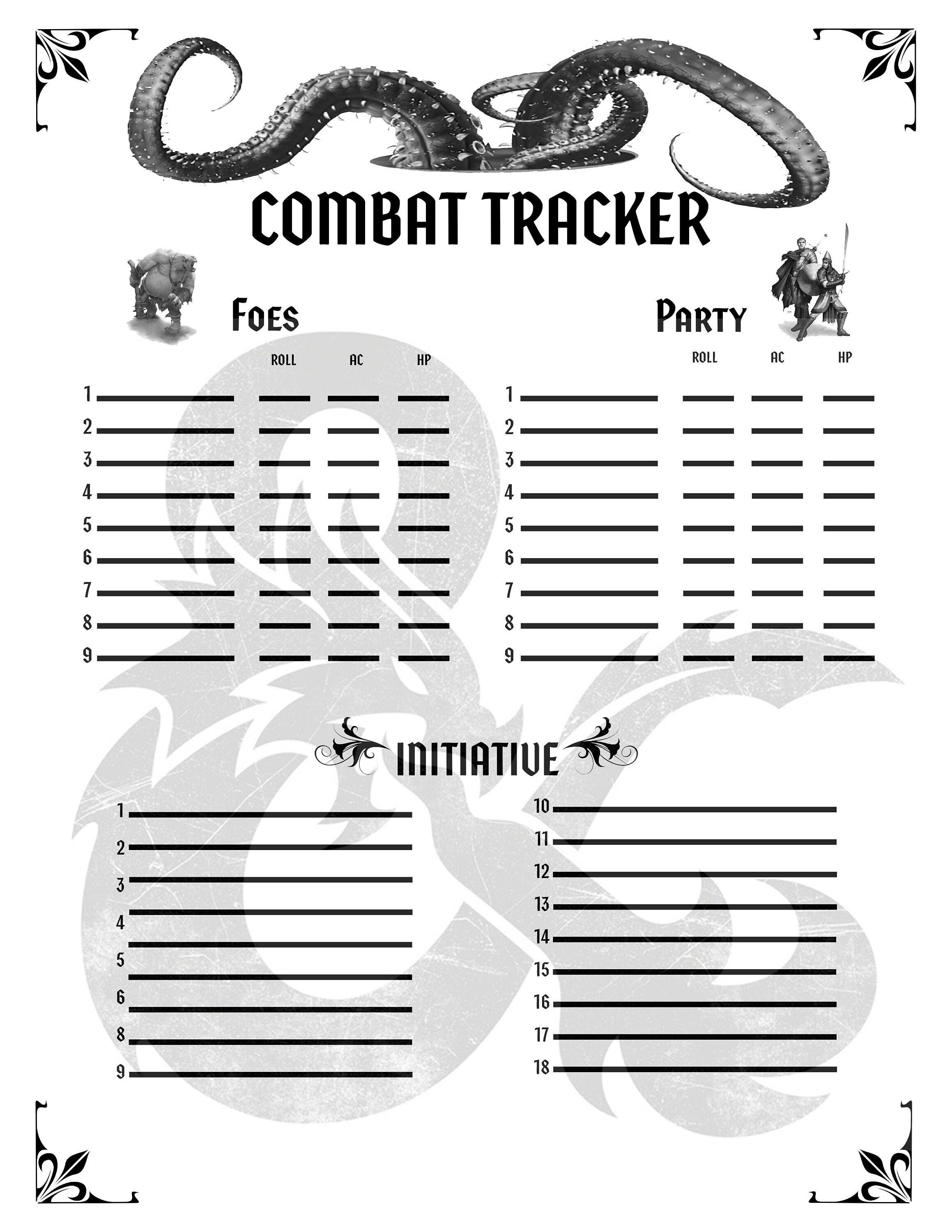 Initiative Combat Tracker - Etsy