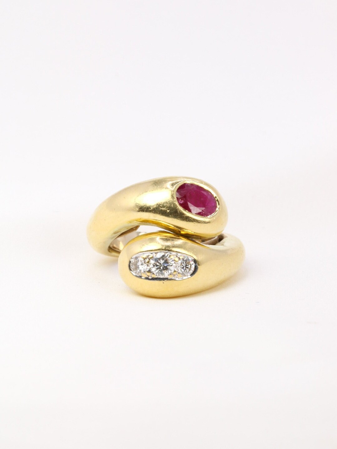 Vintage Snake Ring in Gold, Rubies and Diamonds - Etsy