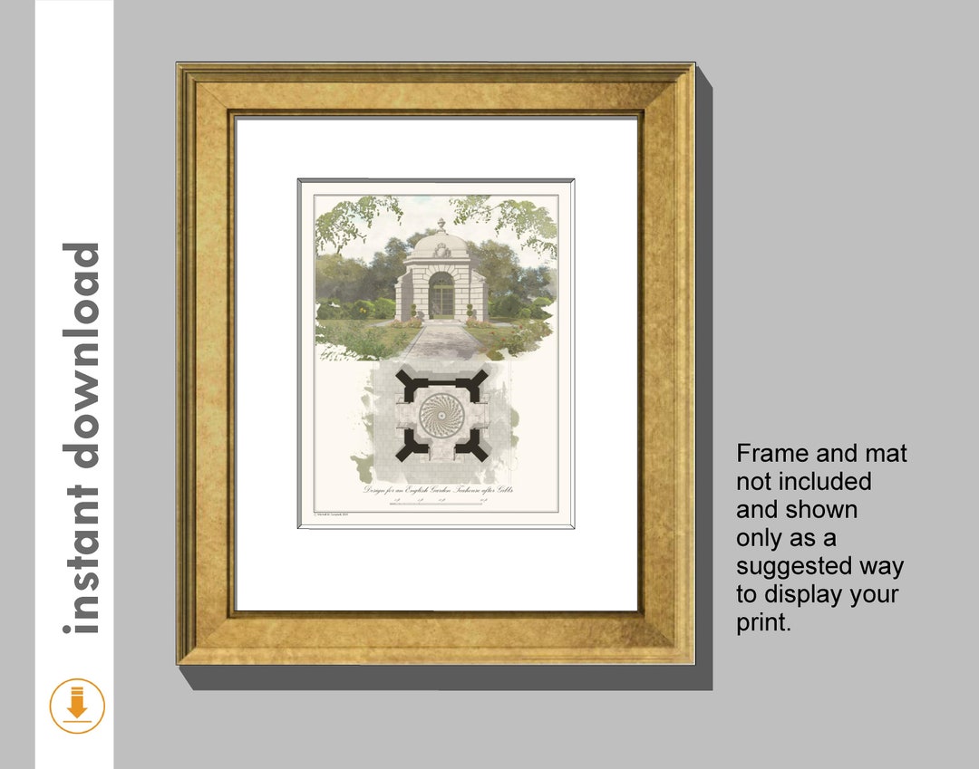 Garden Folly Print – English Garden Teahouse After Gibbs. Printable ...