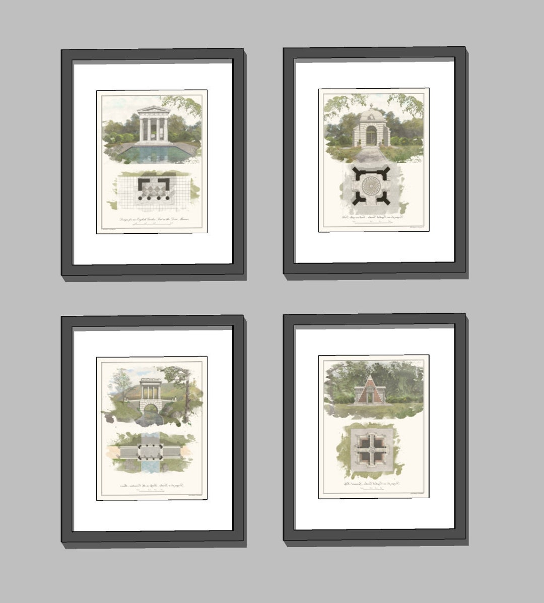 Garden Folly Prints – Set of 4. Printable Poster. Digital Download ...
