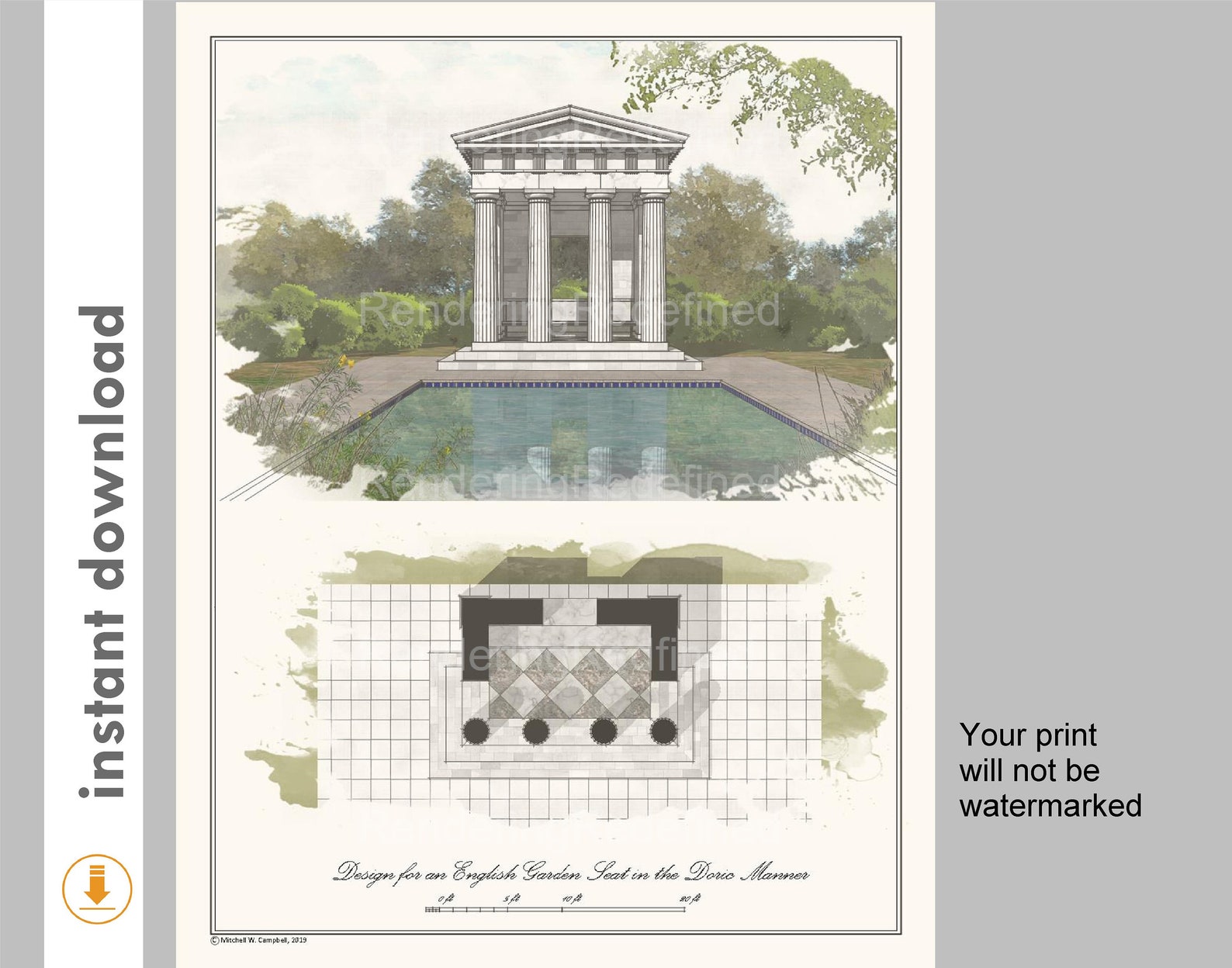 Garden Folly Prints – Set of 2(A). Printable Poster. Digital Download ...