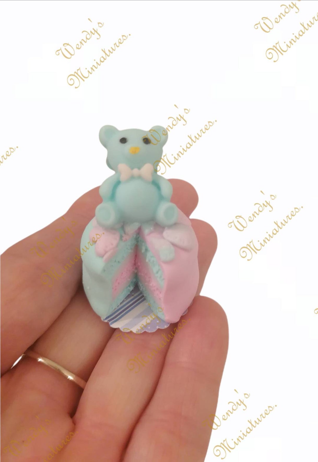 Teddy Bear Baby Shower Cake Made From Fimo Clay. - Etsy