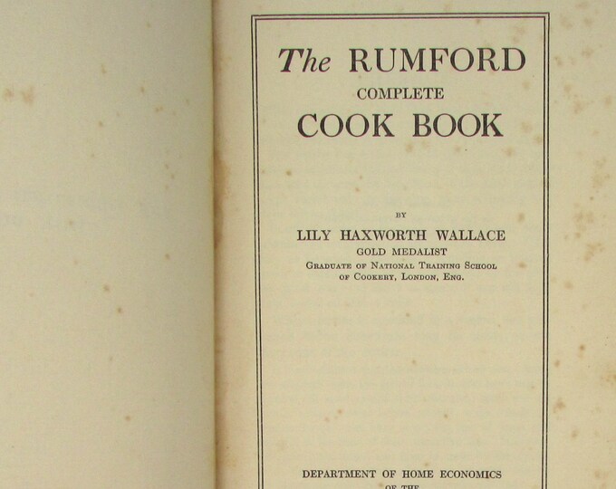 Rumford Complete Cookbook 1918 Edition by Lily Haxworth - Etsy