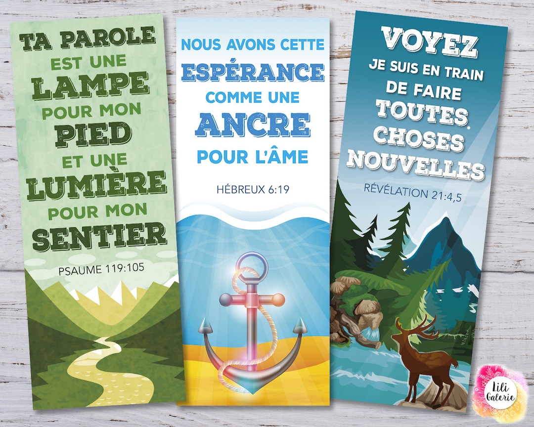 3 Bookmarks With French Verses Quote - Digital Print - JW - Etsy
