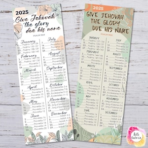 Bookmarks 2025 Bible Reading Schedule + Yeartext - JW - Printable File ...