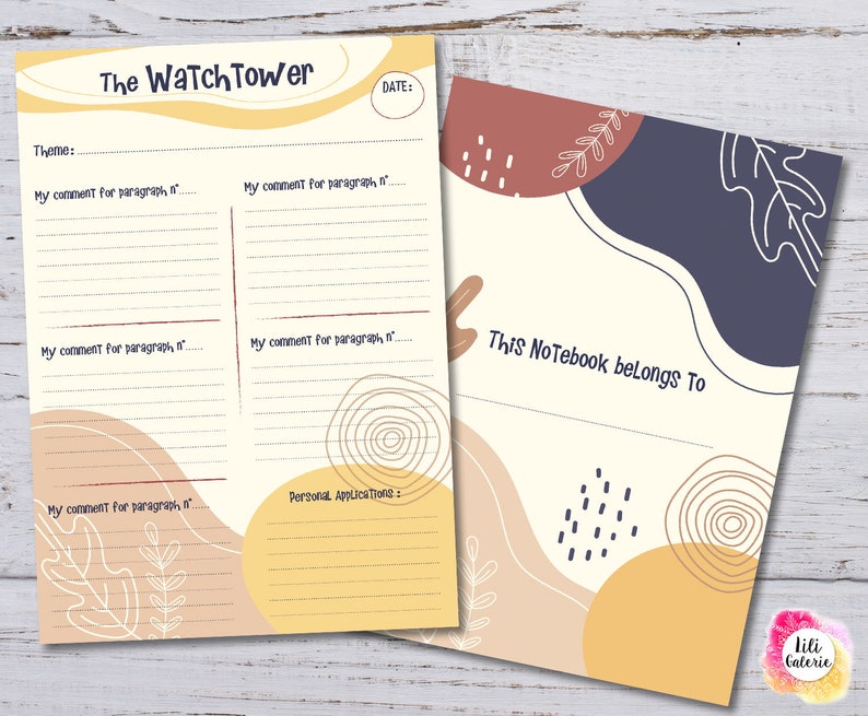 Watchtower Study Notebook JW Digital Print - Etsy