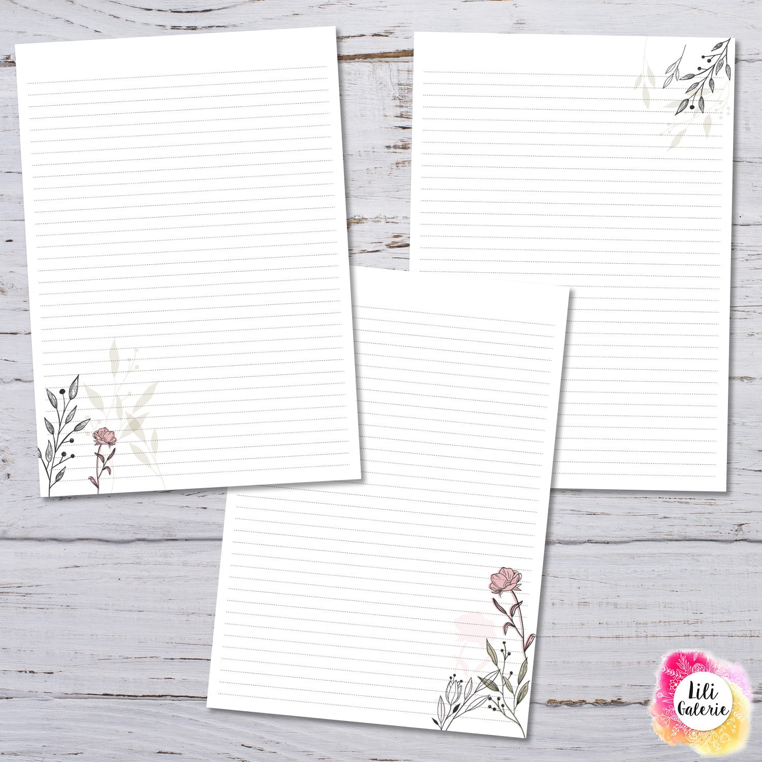 18 Printable Letter Writing Sheets JW Stationery - Etsy