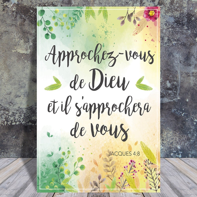 Jacques 4:8 Approchez-vous De Dieu Tableau A4 à | Etsy