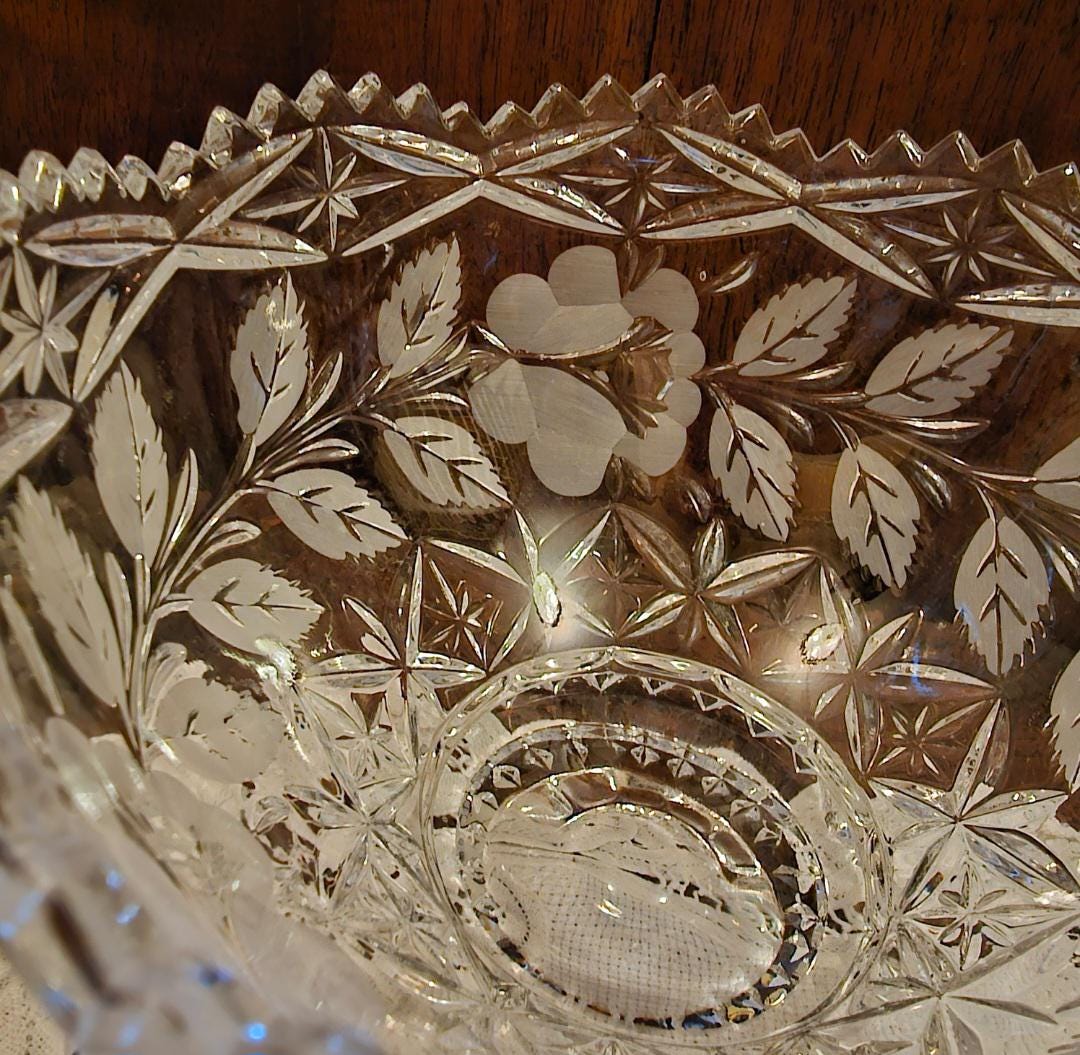 Antique Crystal Glass Bowl, Candy Dish, Kitchen Decor - Etsy