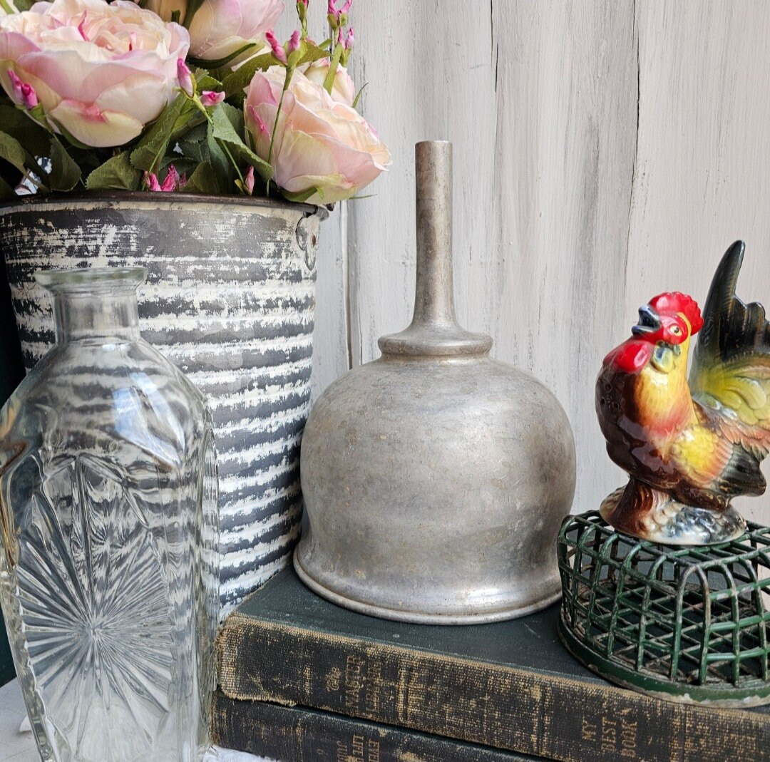 Vintage Funnel, Farmhouse "silo", Metal Decor, Porch Decor, Flag Holder ...