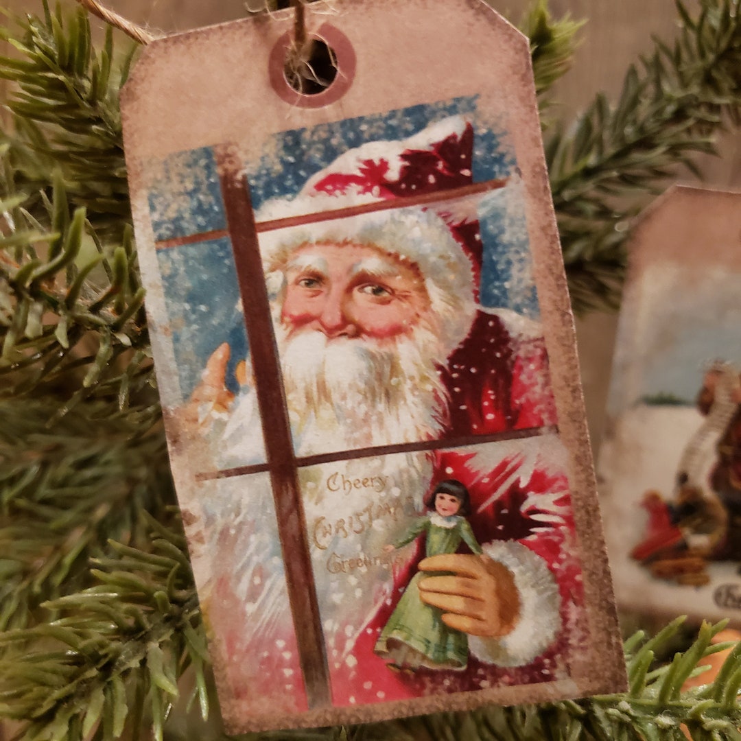 Vintage Christmas Tags Download, Set of 6, Instant Download Christmas ...