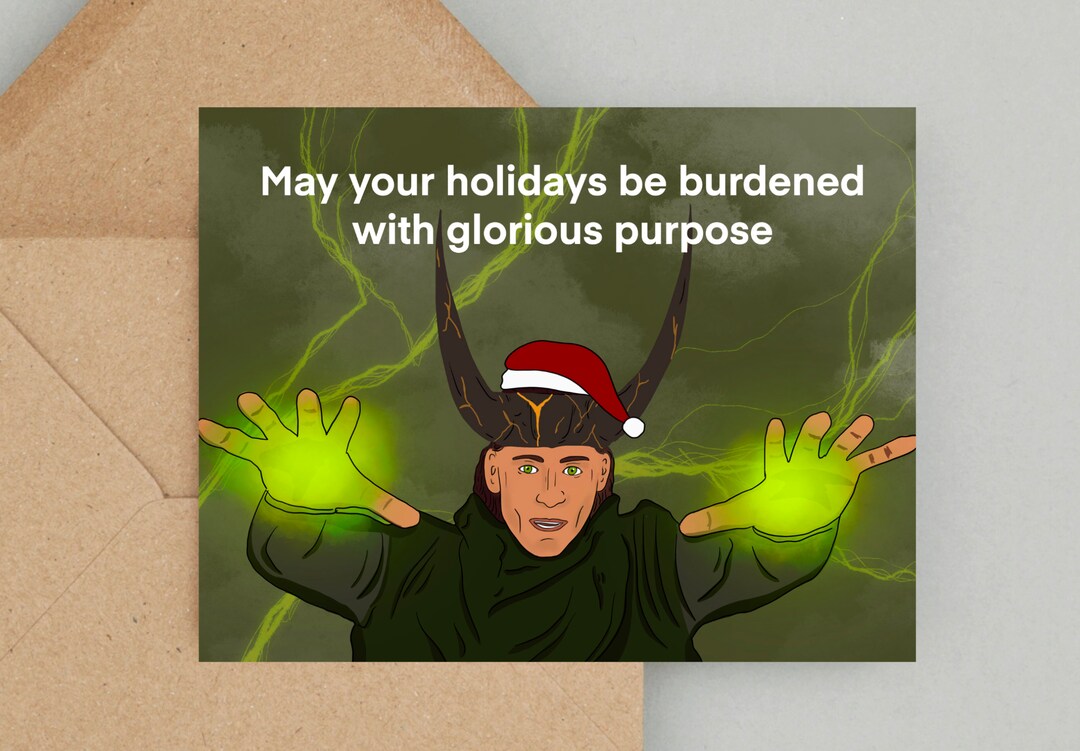 Loki Christmas Card, Funny Christmas Card, Custom Christmas Card, Tom ...