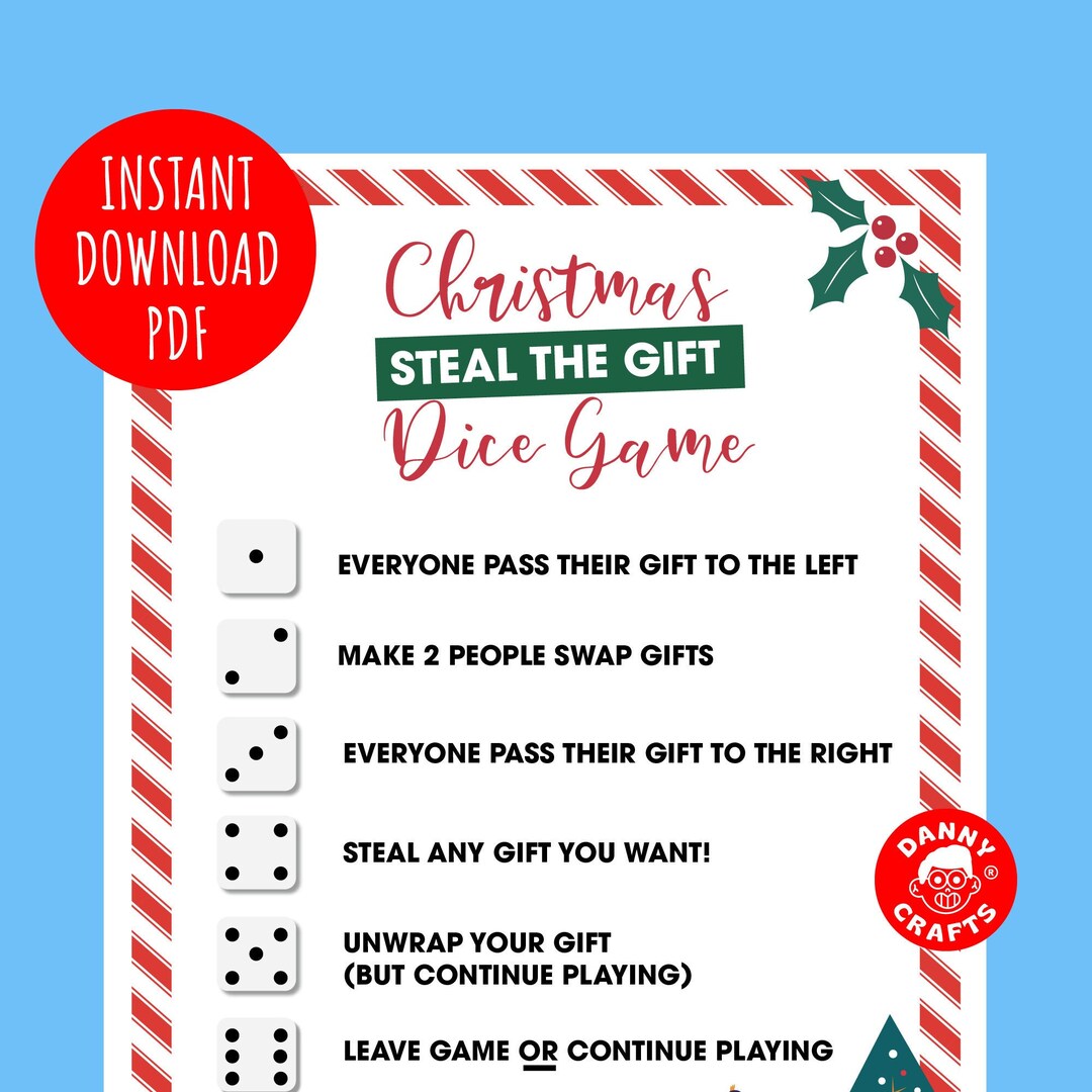 Christmas Dice Game, Pass the Presents Christmas, Holiday Gift Exchange ...