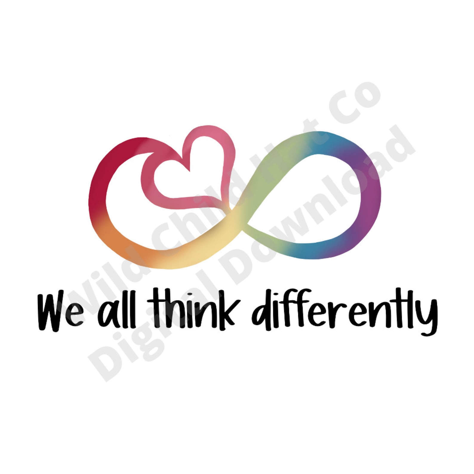 Neurodiversity Symbol Digital Download, Rainbow Infinity Symbol, Autism ...