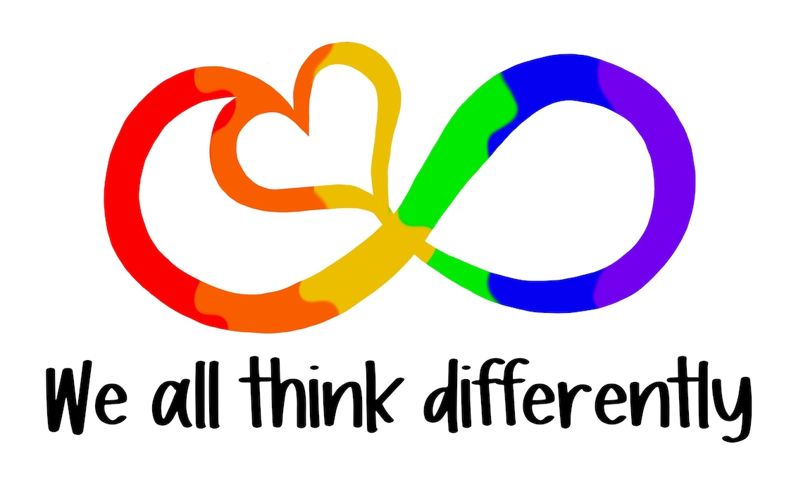 We all think differently neurodiversity symbol flag. Rainbow | Etsy