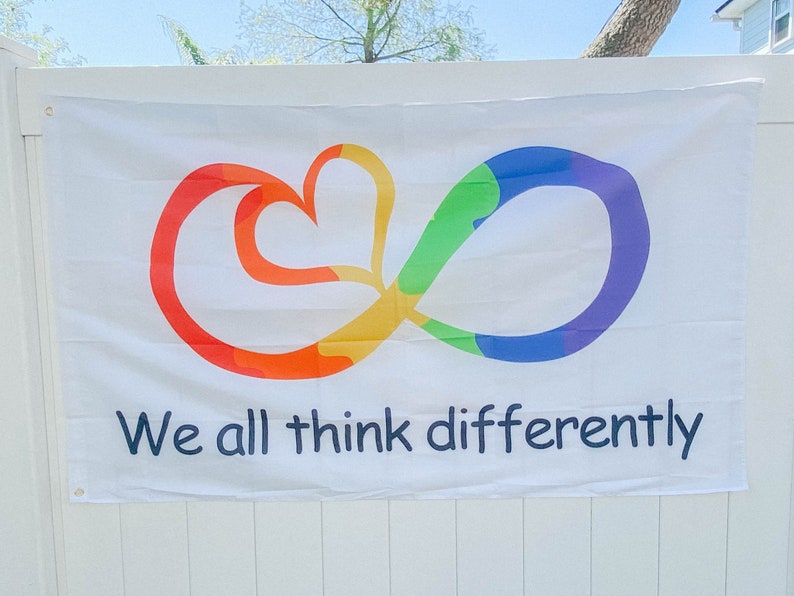 We All Think Differently Neurodiversity Symbol Flag. Rainbow - Etsy