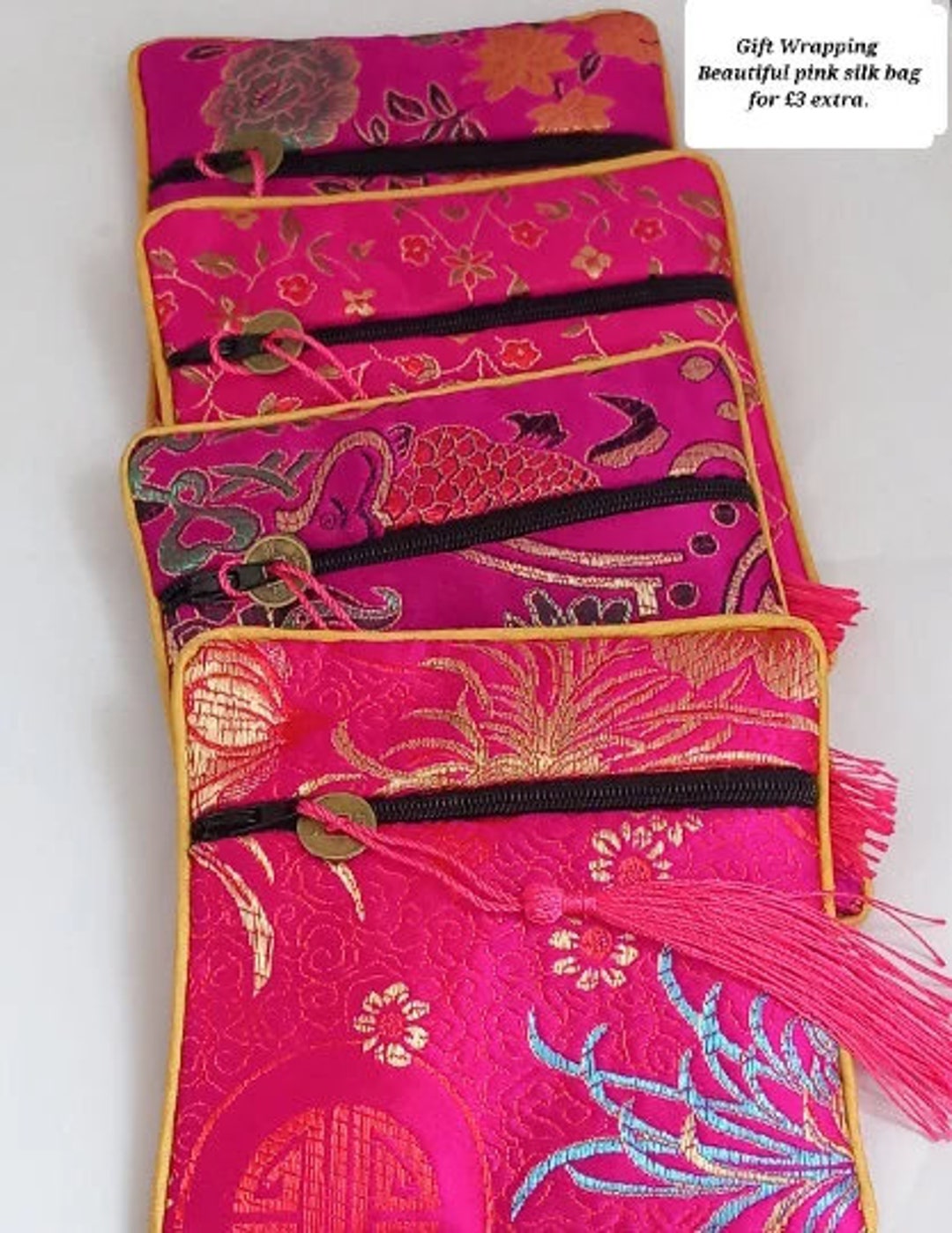 Luxurious Hot Pink Silk Satin Jewellery Gift Bag Perfect for - Etsy