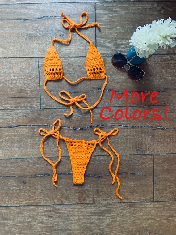 Kimberly Cut-out Micro Bikini Set / Crochet Bikini Set / | Etsy