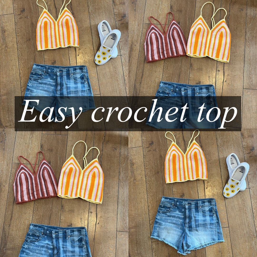 CROCHET PATTERN, Sara Striped Top, Crochet Top, Crochet Crop Top ...