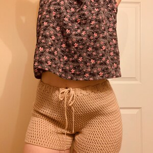Lydia | Lounge Shorts / High Waisted Crochet Shorts / Pajama Bottoms ...