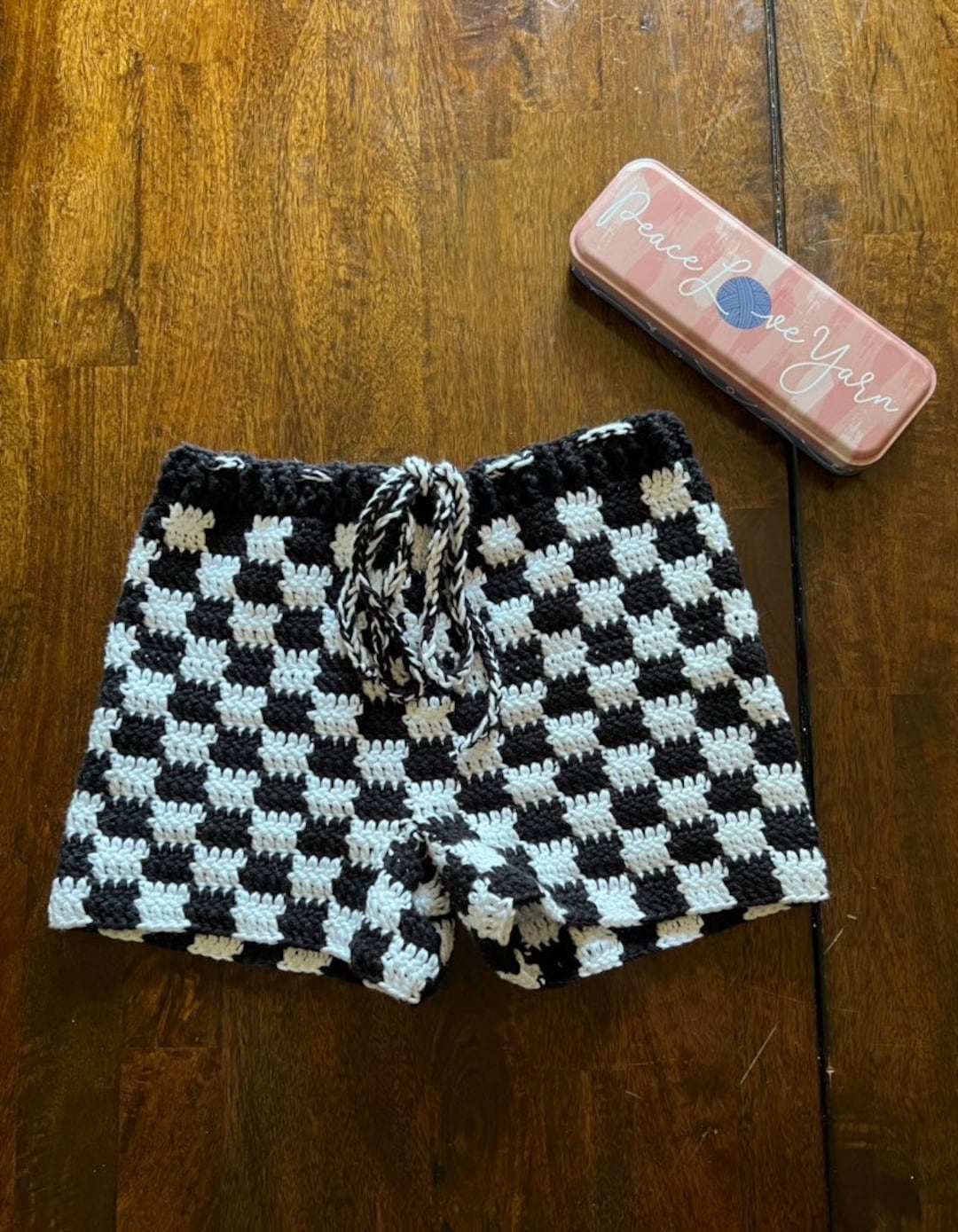 Chelsea | Checkered Shorts, Crochet Shorts, High Waisted Crochet Shorts ...