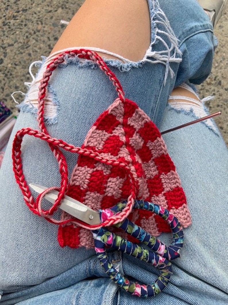 CROCHET PATTERN DUPE Kylie Bikini Checkered Bikini Crochet - Etsy