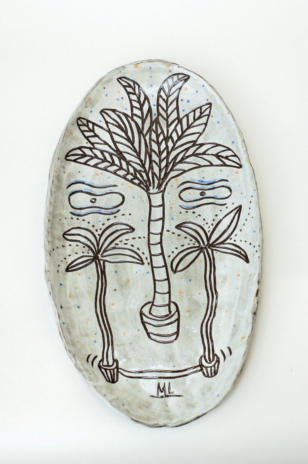 Ceramic Plate, Ceramic Tray, Palm Trees Concept for a Summer Mood, Home ...