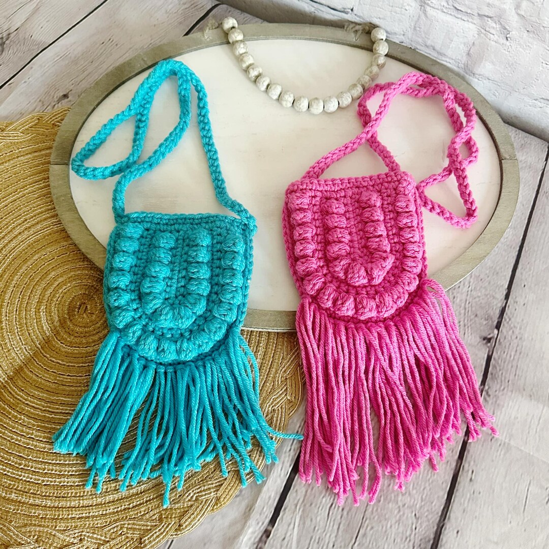 Crochet Toddler Boho Purse: Kids Fringe Crossbody Bag - Etsy