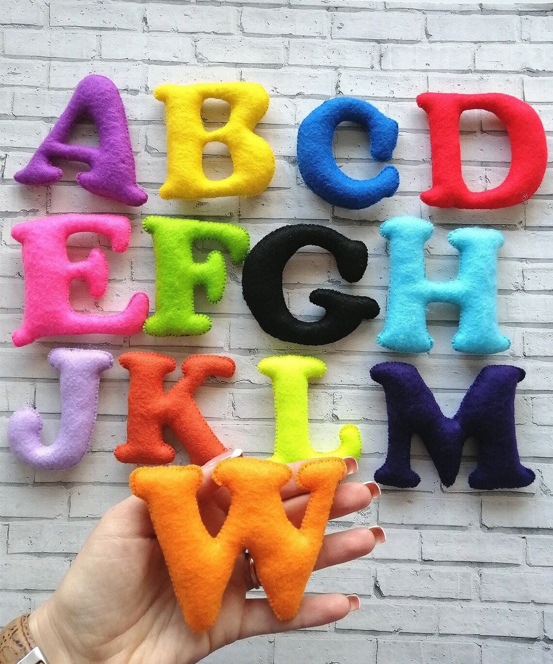 Felt alphabet Soft lettersEnglish alphabetLearning | Etsy